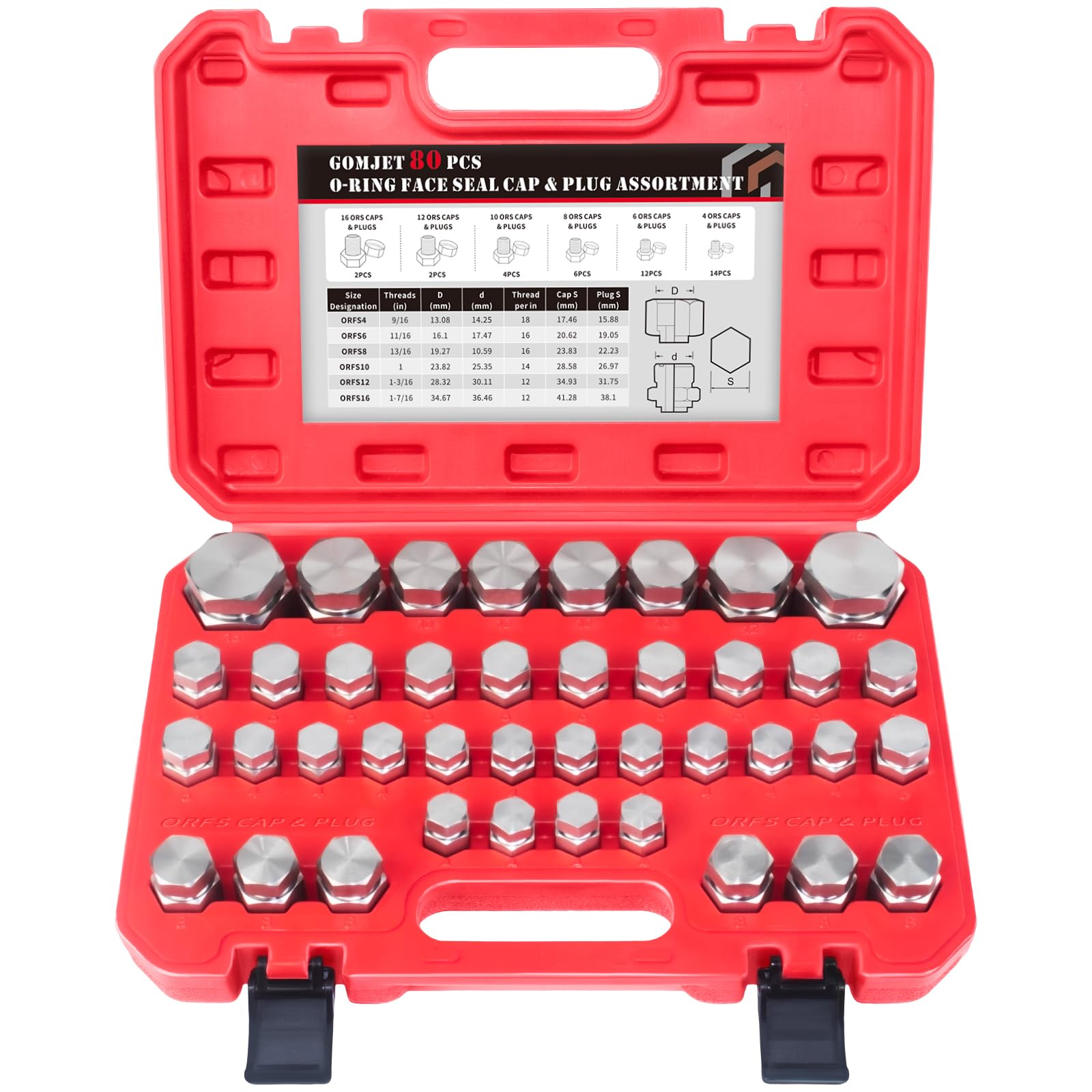 Amazon.com: 80PCS ORFS Master Industrial Hydraulic O-Ring Face Seal Cap ...