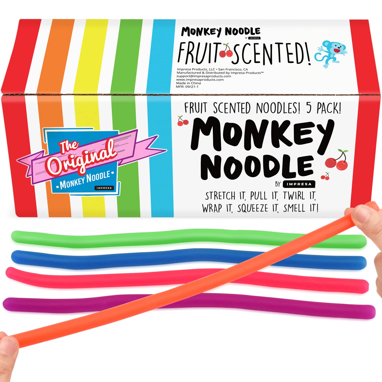 Buy IMPRESA 5-Pack Sweet Scented Original Monkey Noodle Stretchy String ...