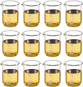 Amazon.com: PATIKIL 50ml Low Form Glass Beaker, 12 Pack 3.3 Borosilicate Glass Graduated Printed ...