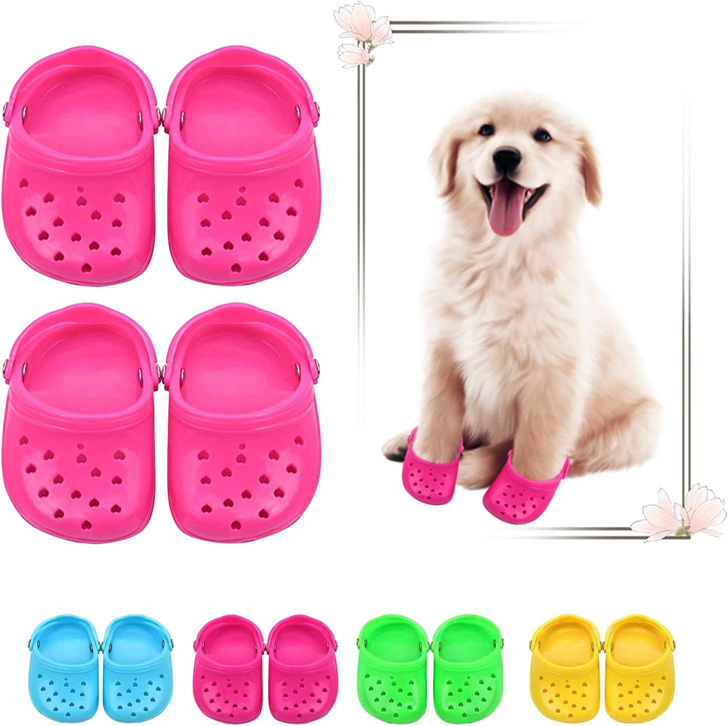Amazon.com : 2 Pairs Pet Dog Shoes, Dog Clogs for Puppy Photos, Candy ...