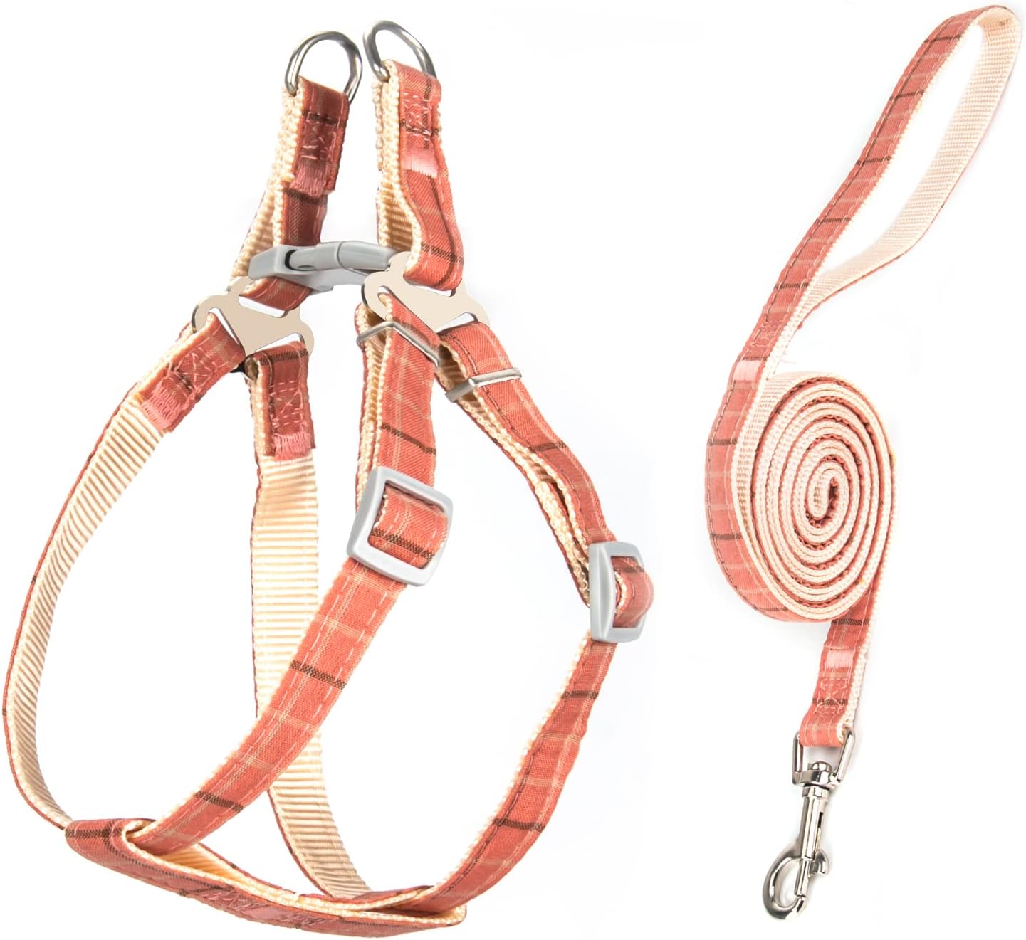 Amazon.com : Dog Harness and Leash Set, Plaid Pattern Puppy Harness ...
