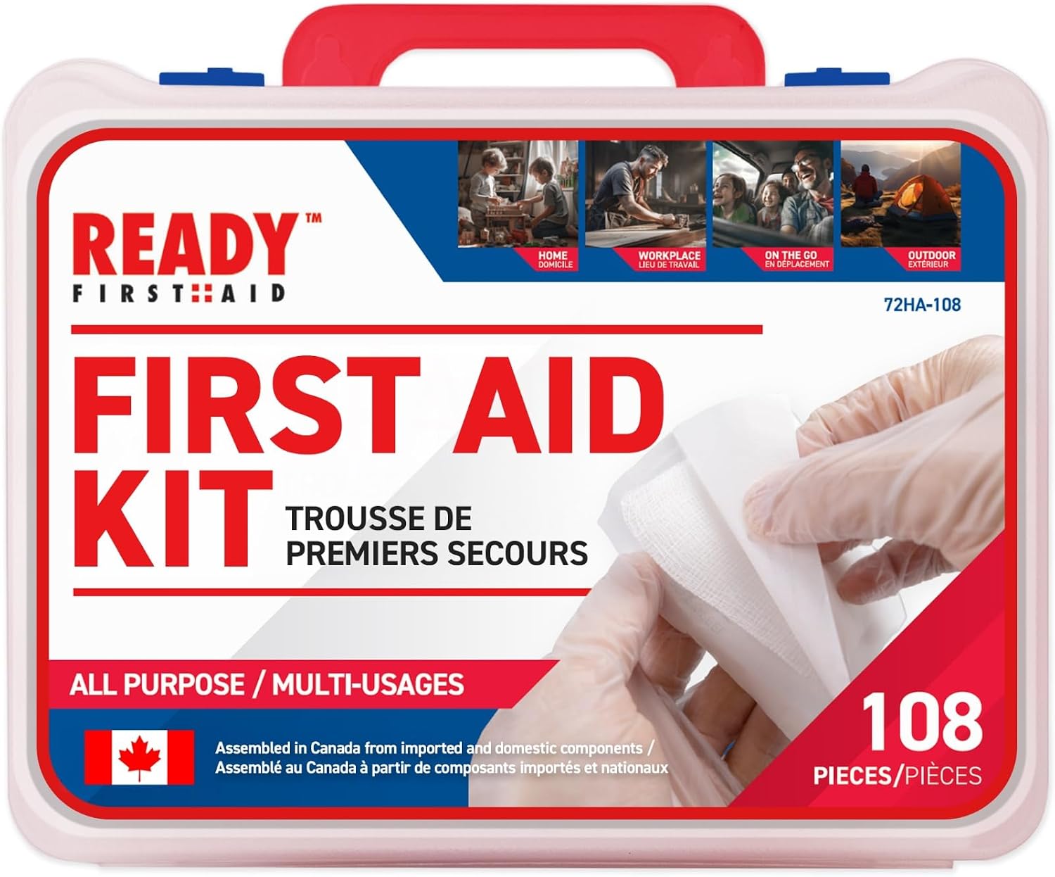 Ready First Aid 108 Piece Home First Aid Kit - Camping, First Aid Kit ...