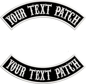 QIMAMADE 2 PCS Custom Embroidered Rocker Patch Personalized Motorcycle ...