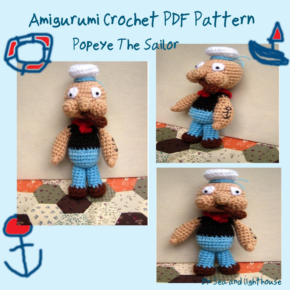 Buy Popeye the sailor Amigurumi crochet Pattern Online at desertcartINDIA