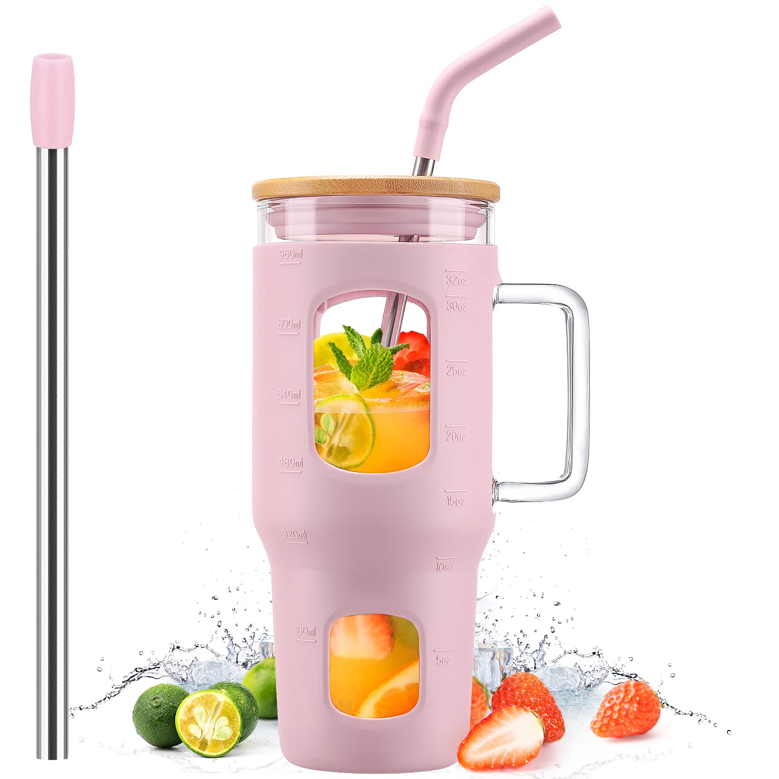 kodrine-tumbler-32-oz-glass-tumbler-with-lid-and-straw-tumbler-with