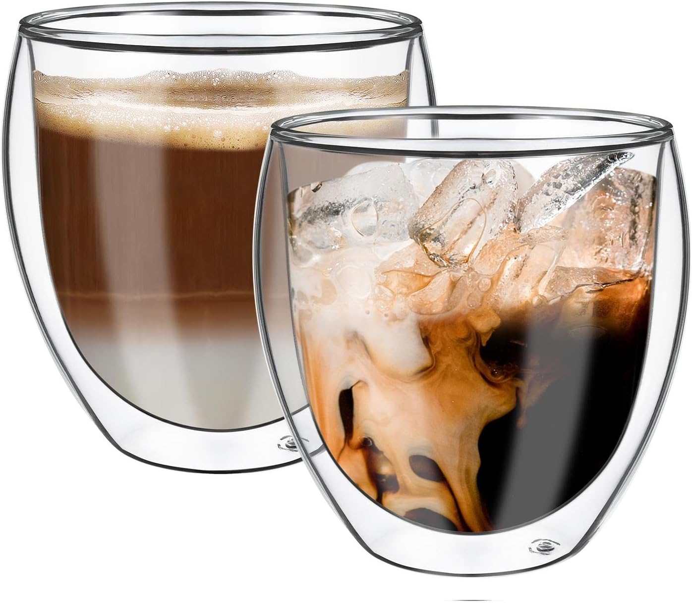 Vinsani ARC Double Walled Coffee Drink Glasses 380ml Set of 2 Heat Cold ...