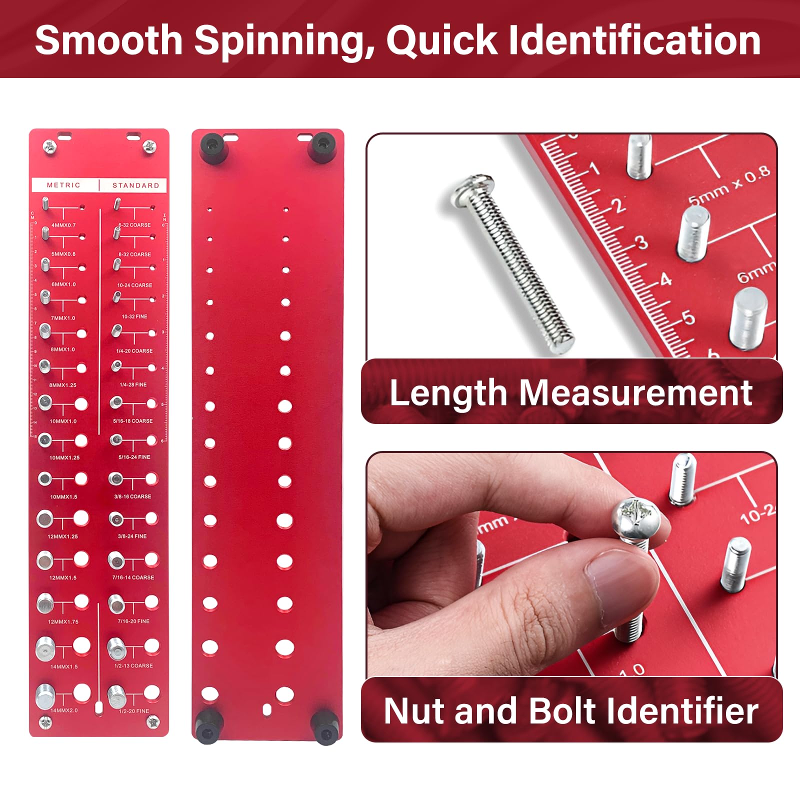 Snapklik.com : Nut And Bolt Thread Checker, Bolt Size And Thread Gauge ...