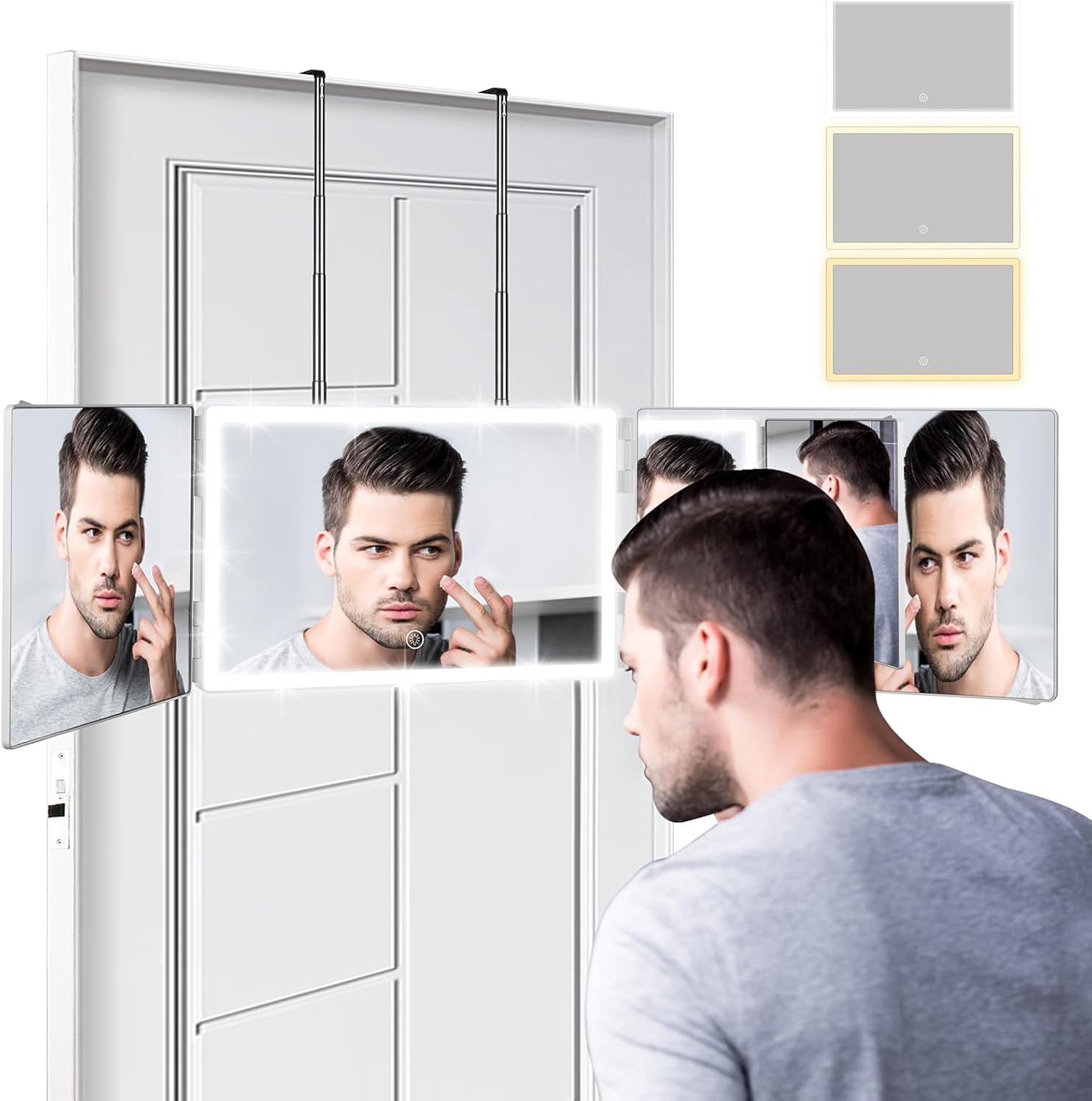 Amazon.com - Vanmirr Rechargeable 3 Way Mirror with 3 Colors Light for ...