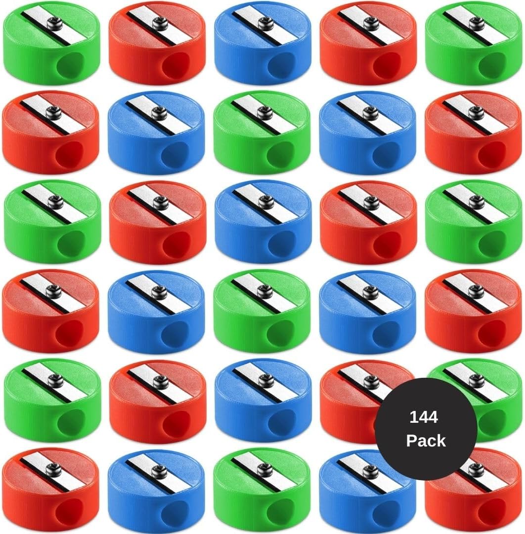 Amazon.com : Bedwina Pencil Sharpeners in Bulk - 144 Pack Pocket Sized ...