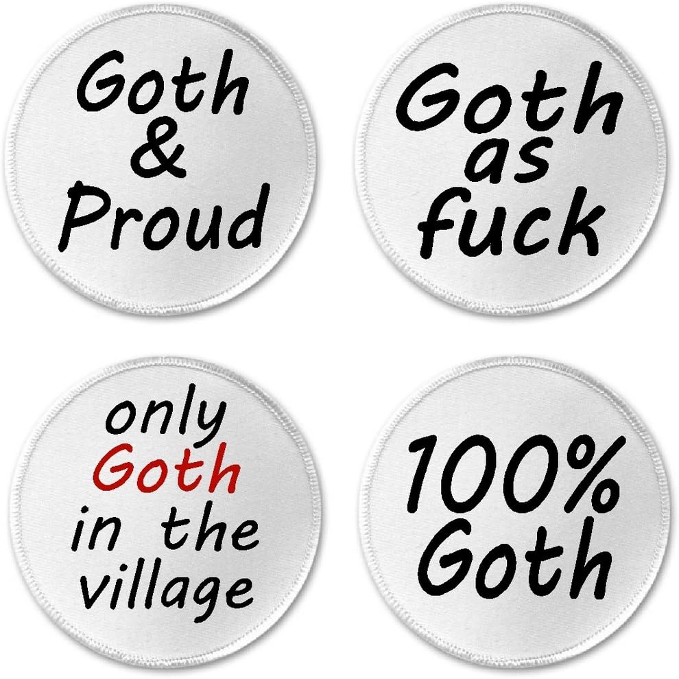 Amazon.com: Set 4 Goth as Fck Proud Humor Themed 3" Sew On Patches Evil ...
