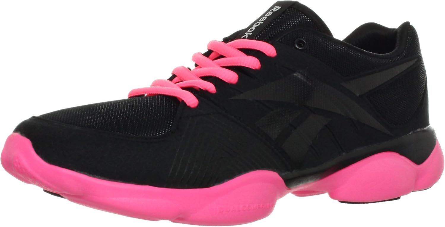 Amazon.com | Reebok Women's fitnisrush-w, Black/Pink Zing, 7.5 M US ...