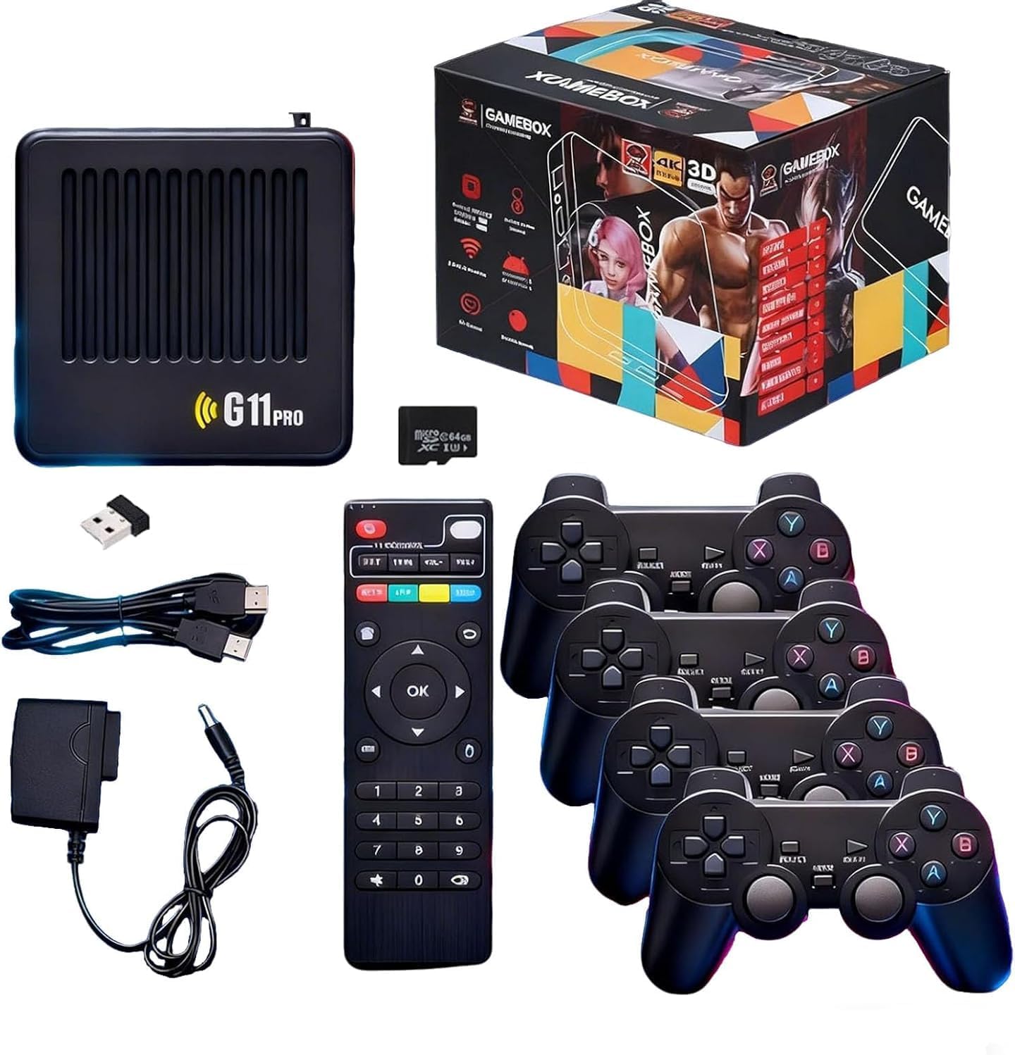 Amazon.com: All8bit G11 Pro 100,000 Games 4 Controllers, All 8 Bit ...