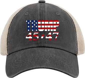 Trump 2024 45 47 Vintage American Flag Retro 4547 Trump 2024 Golf hat ...