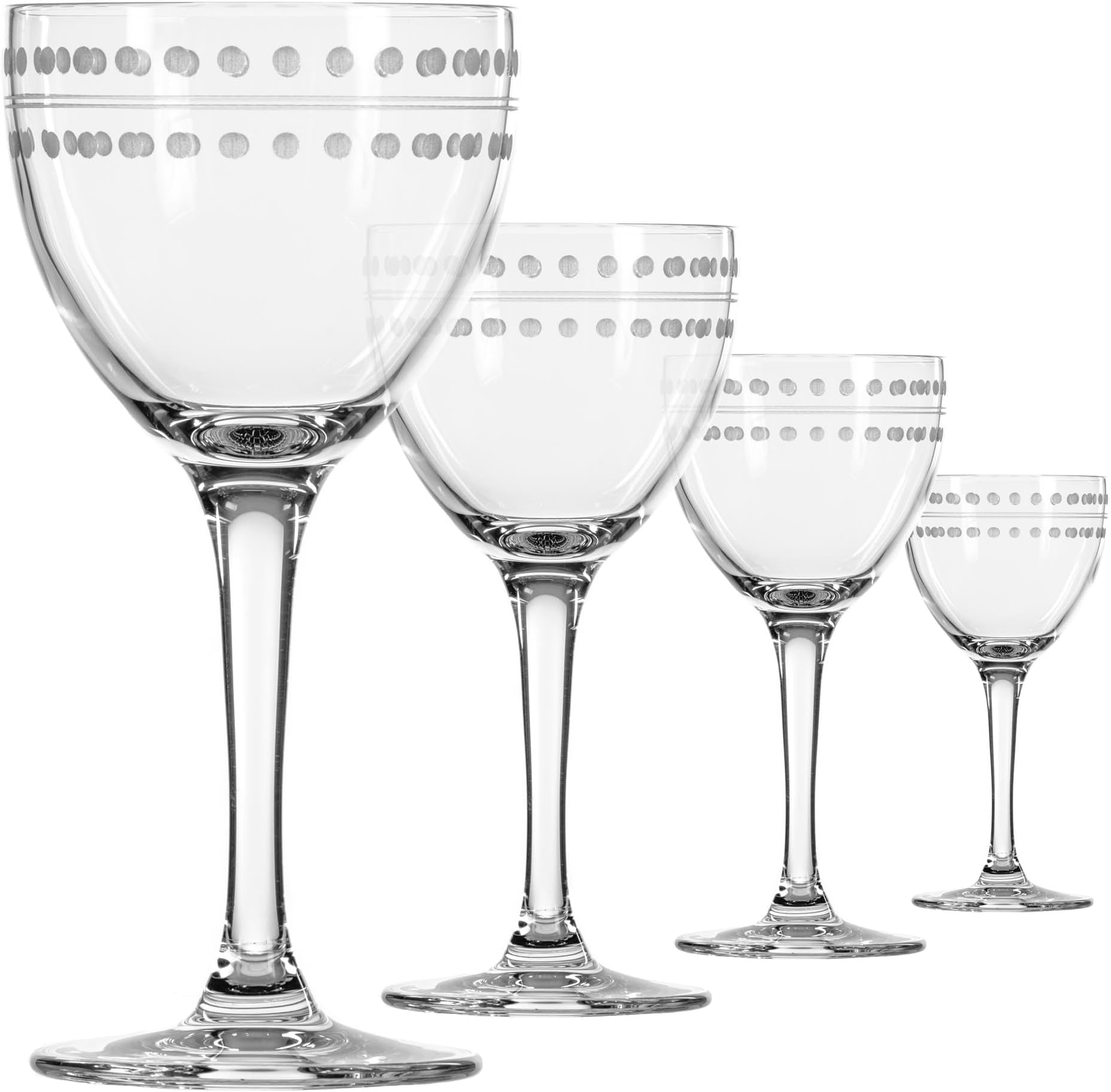 Amazon.com | RONA Steelite Vintage Lace Martini/Cocktail Glasses, Set ...