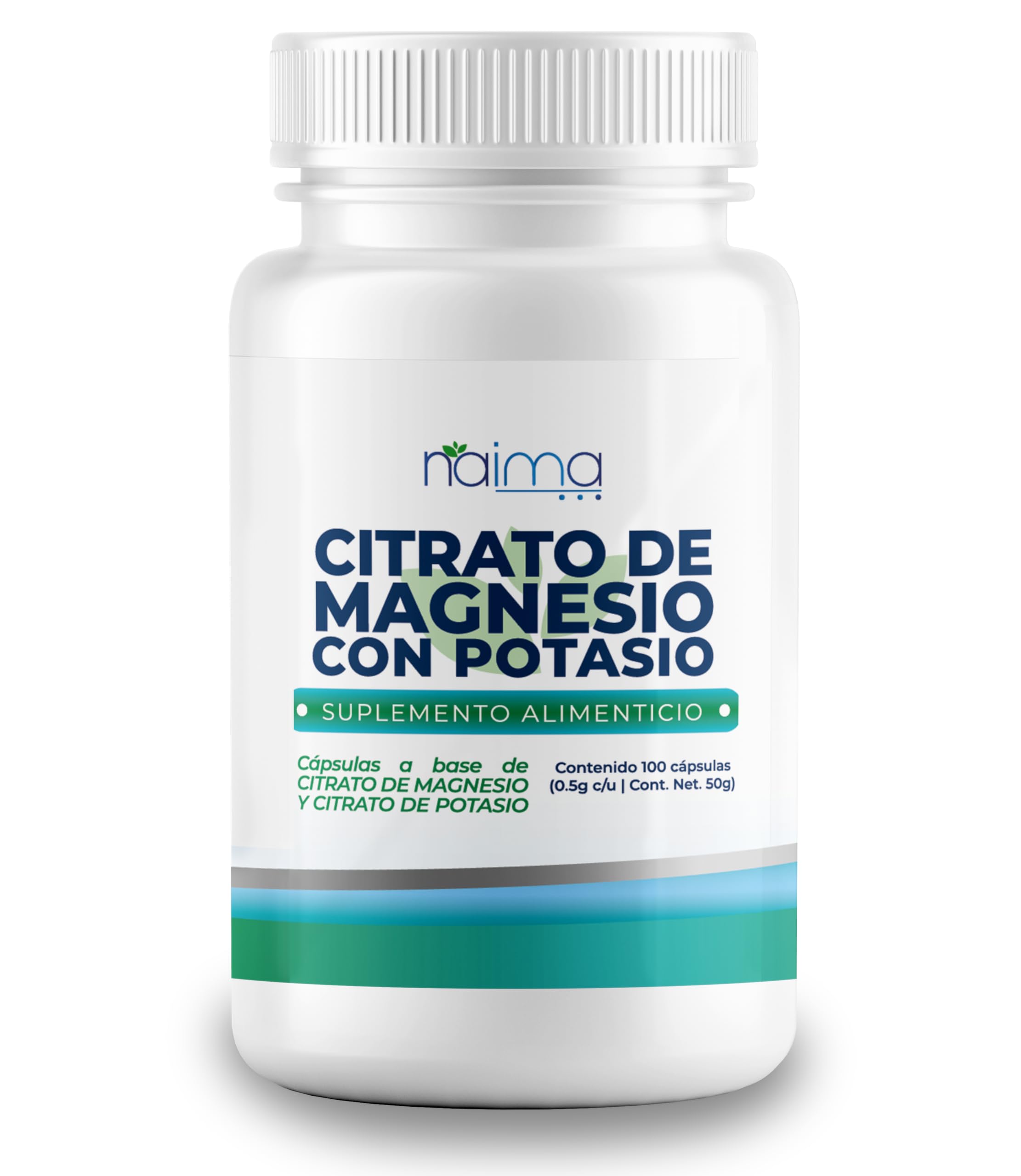 NAIMA Citrato de Magnesio con Potasio, 100 Cápsulas | Suplemento ...