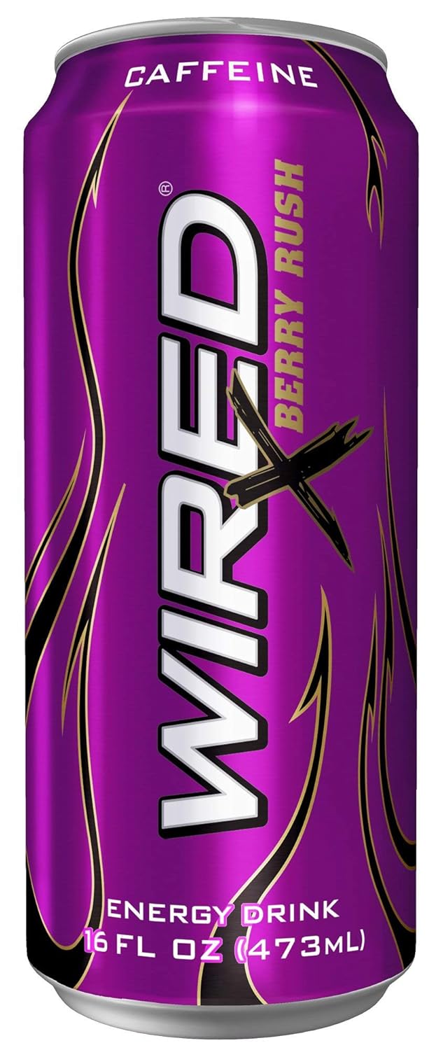 Amazon.com : Wired Energy Drinks Extreme Energy Supplement, Berry Rush ...