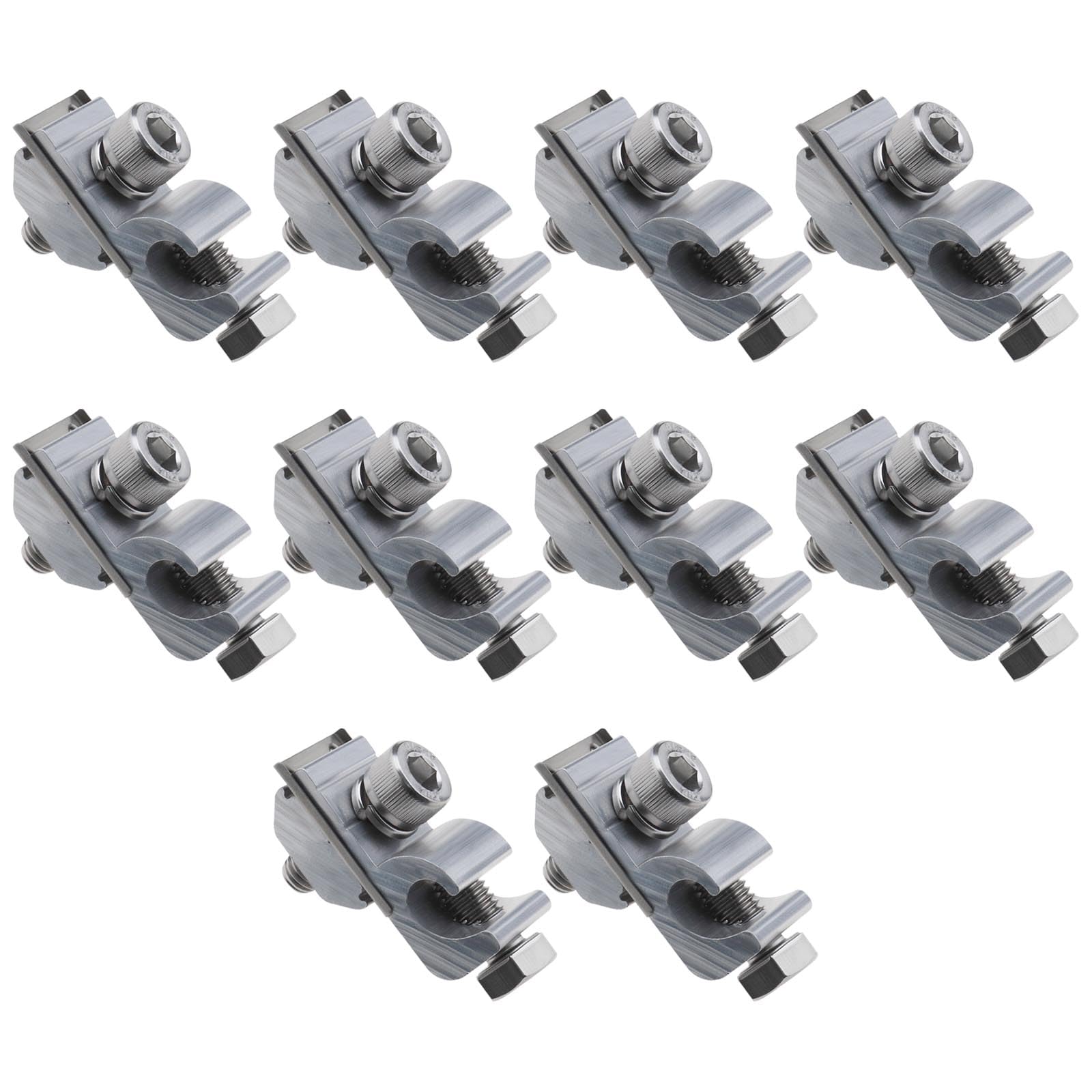 Amazon.com: eMagTech 10Pcs Solar Panel Grounding Clamp Solar Rail End ...