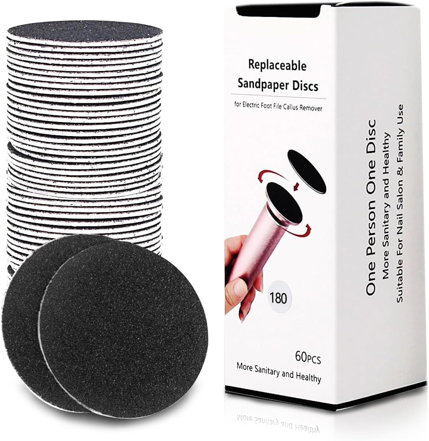 Amazon.com: 60 Pcs Replaceable Sandpaper Refill Discs for Electric Foot ...