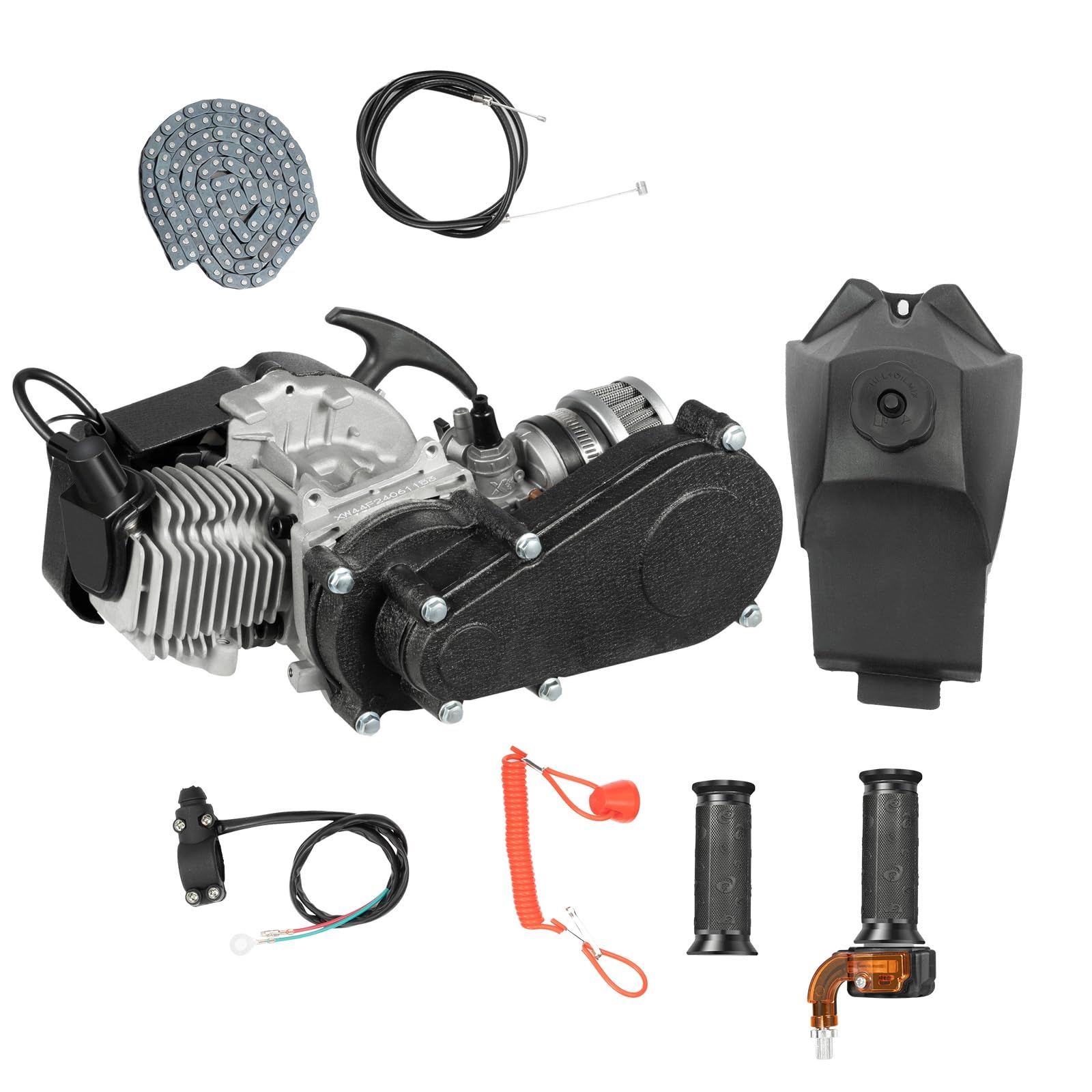 awolsrgiop 49cc 2Takt Motor, Pocket Bike Motor Mini Benzinmotor für ...