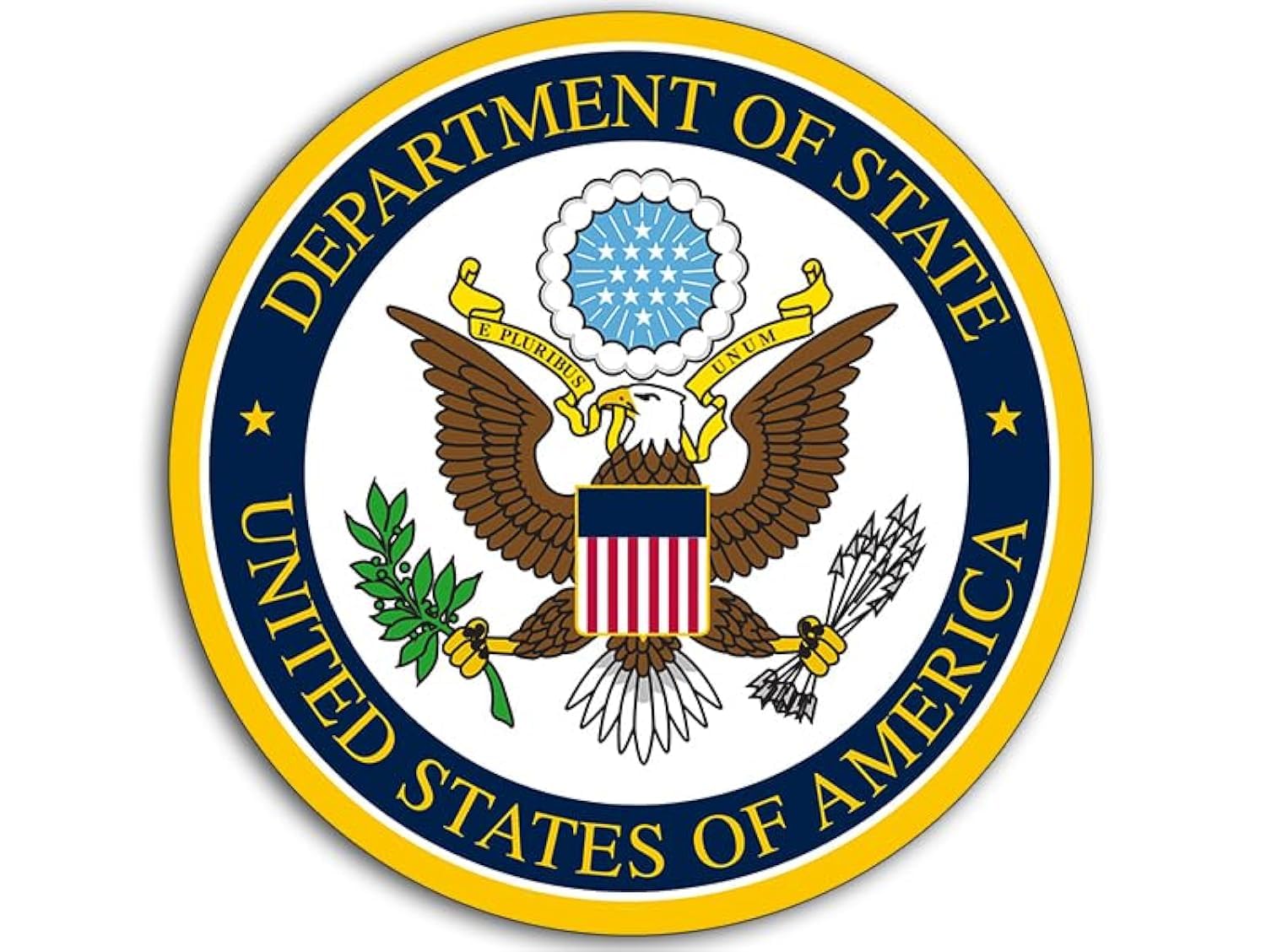 Amazon.com - Round Dept of State Seal Sticker (Department Logo DOS us u ...