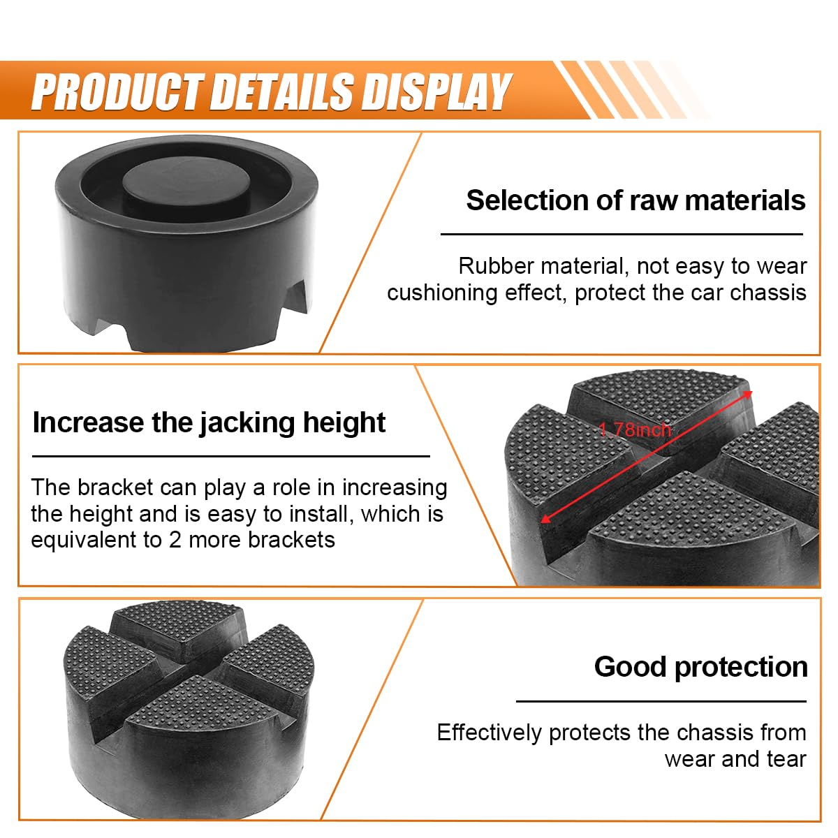 Snapklik.com : Rubber Cross Slotted Jack Adapter, Disk Frame Rail ...