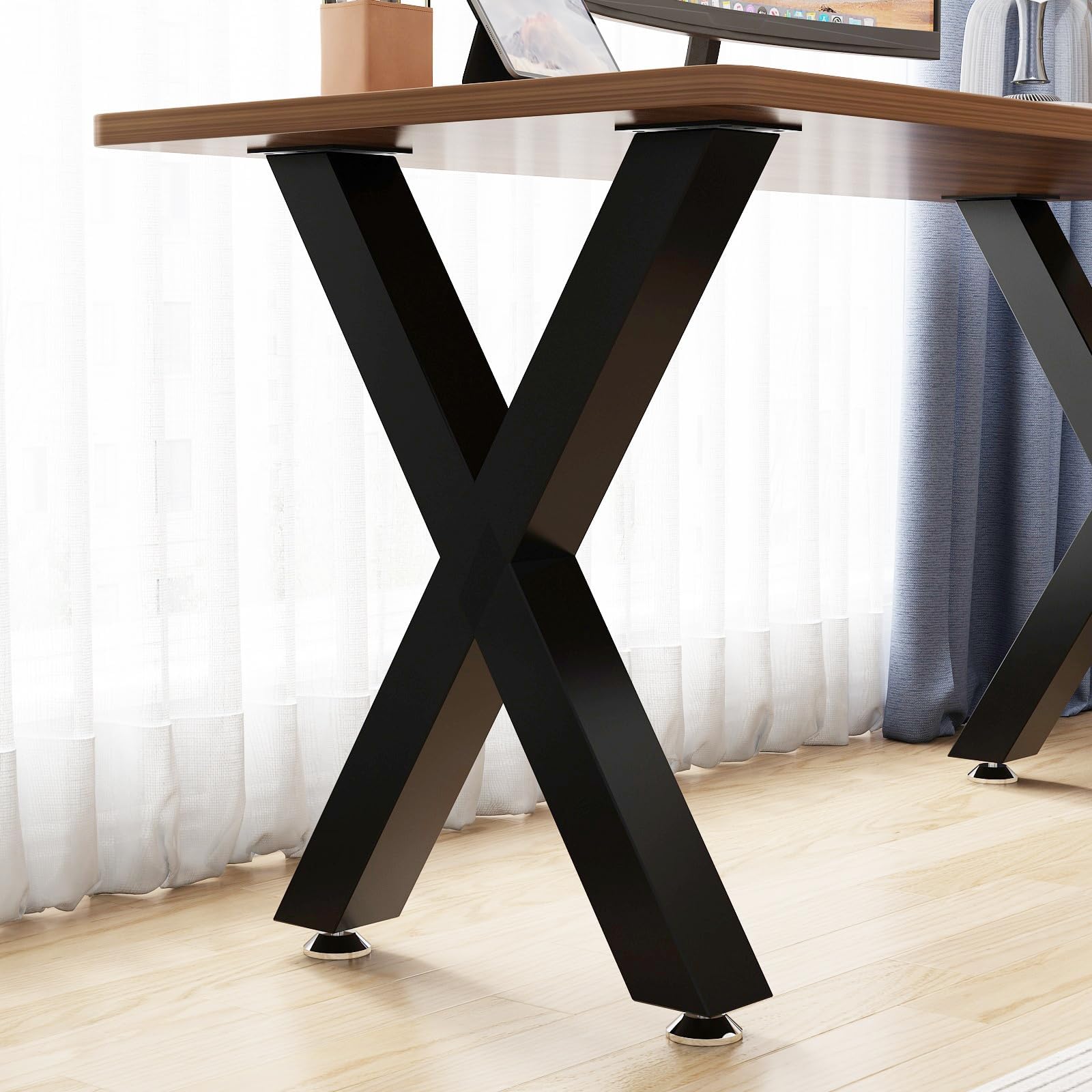 HOMEKAYT Metal Table Legs, Coffee Table Legs 16 Inch, Black Furniture ...