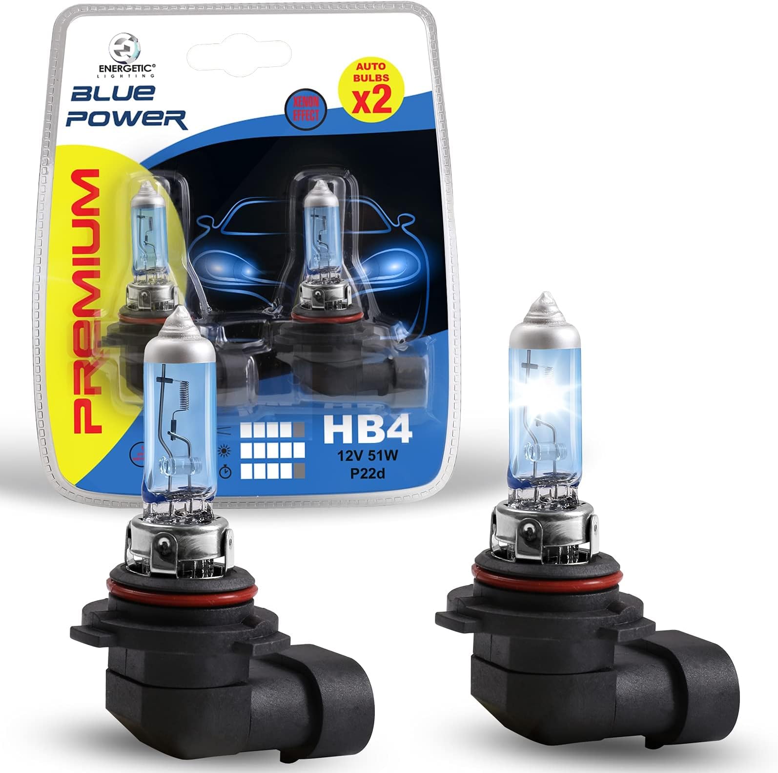 Amazon.com: NEWBROWN 9006 HB4 Halogen Headlight Bulb with Super White ...