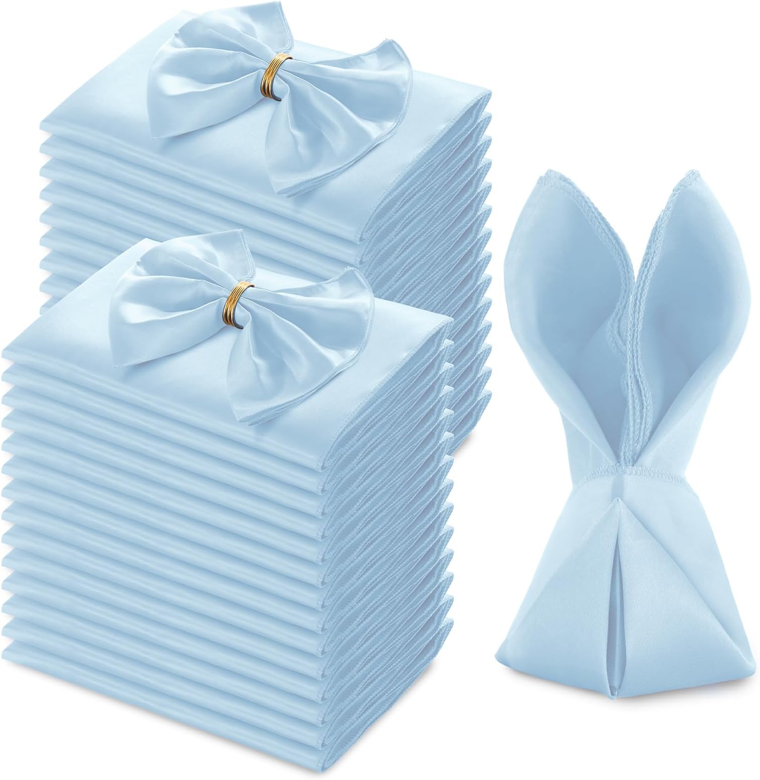 Amazon.com: VACVELT 100 Pack Light Blue Satin Napkins 17x17 Inch ...