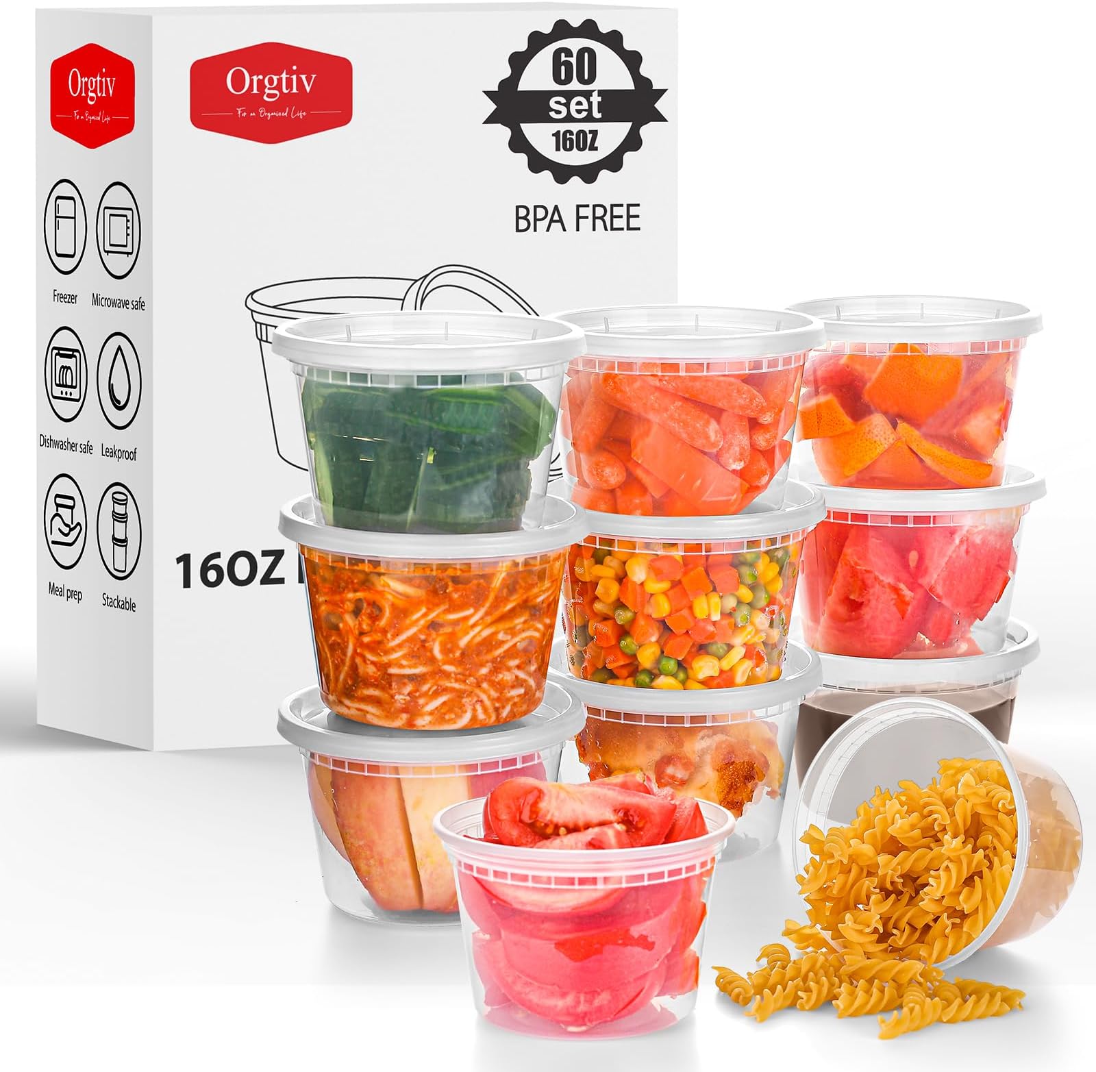 Amazon.com: Delitainer 16 oz. Deli Food Containers w/ Lids - Pack of 36 ...