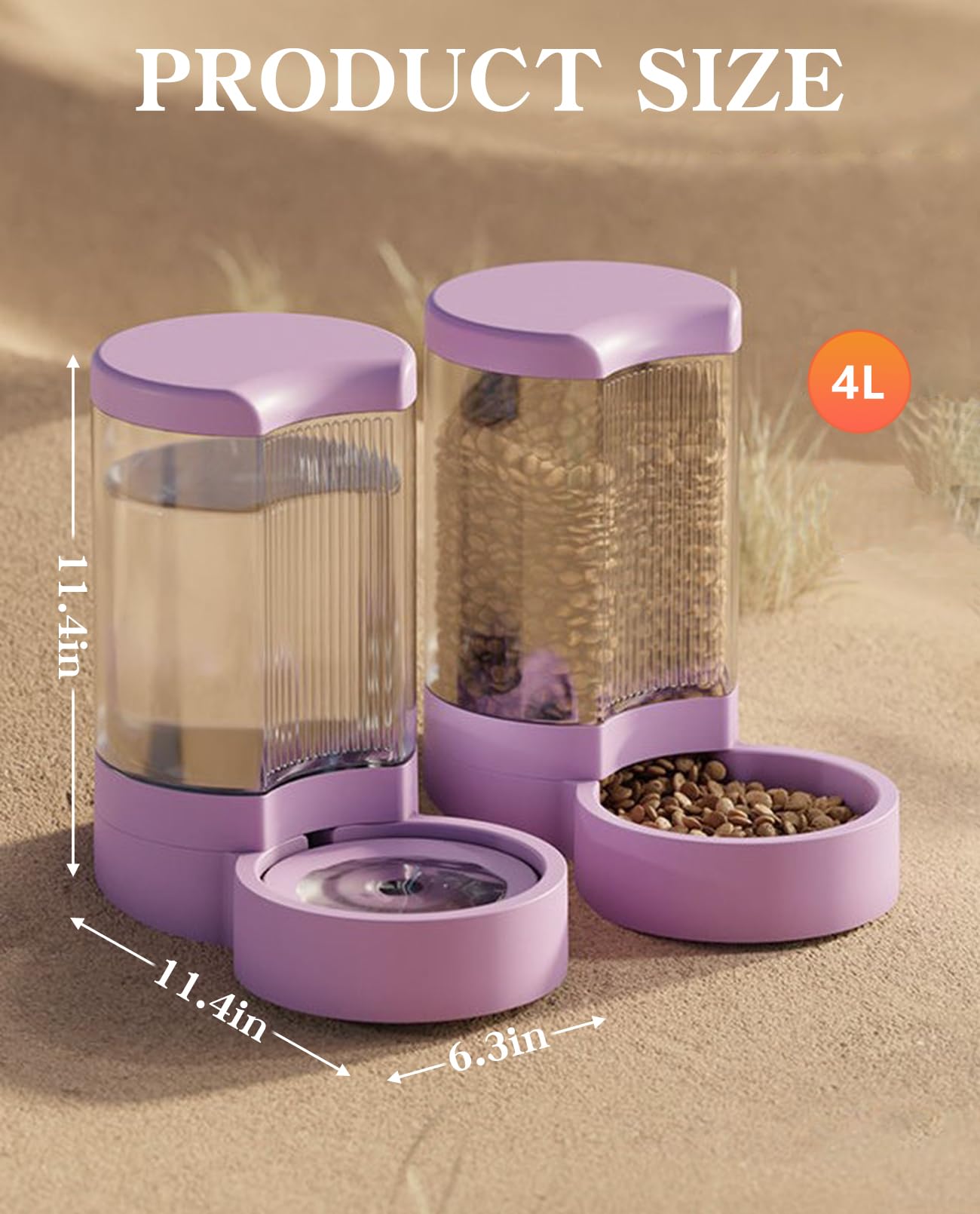 BNOSDM Automatic Cat Feeder and Water Dispenser Set 4L Gravity Pet ...