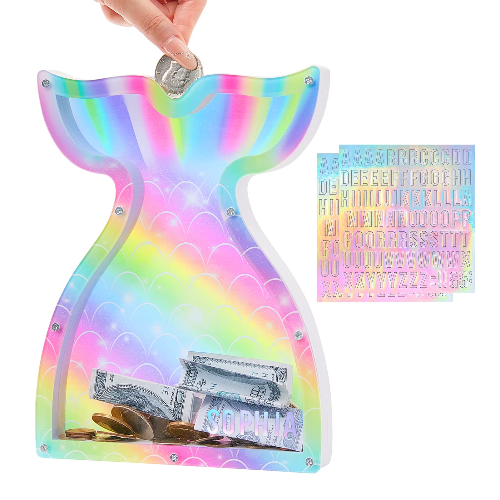 Amazon.com: Piggy Bank Girls Kids Piggy Banks Cute Mermaid Coin Money ...