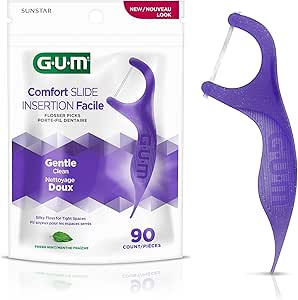 GUM Comfort Slide Flosser Picks, Silky Floss for Tight Spaces, Fresh ...