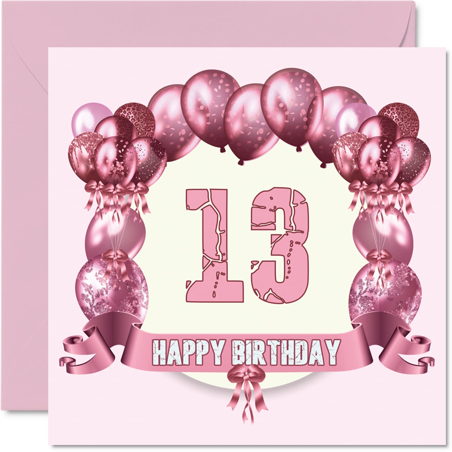 Buy Fun 13th Birthday Cards for Girls - Birthday Balloons - Happy ...