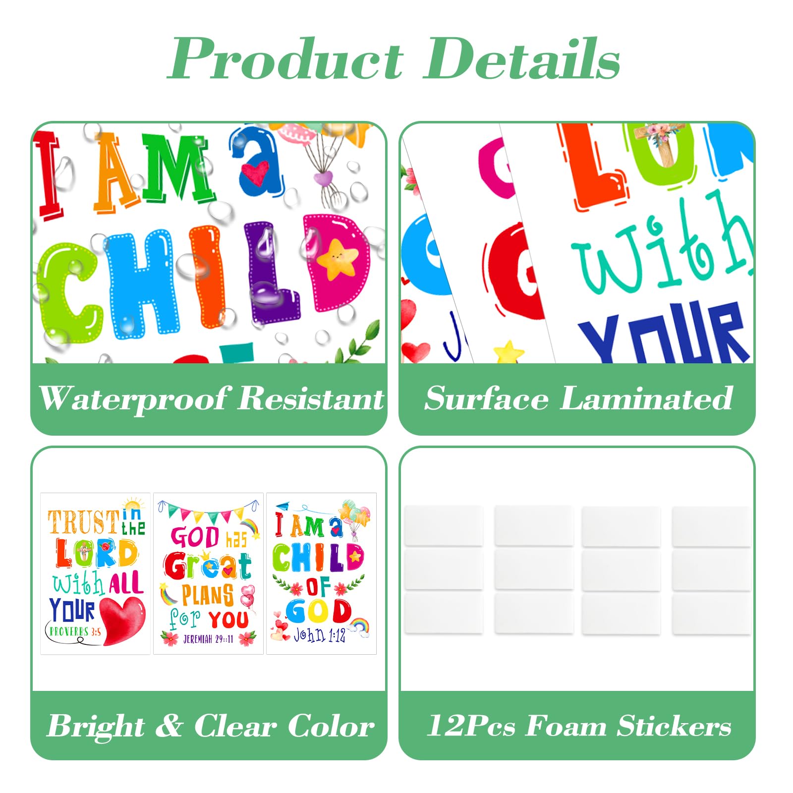 Snapklik.com : Bible Verse Posters - 3PCS Christian Posters For Kids 11 ...