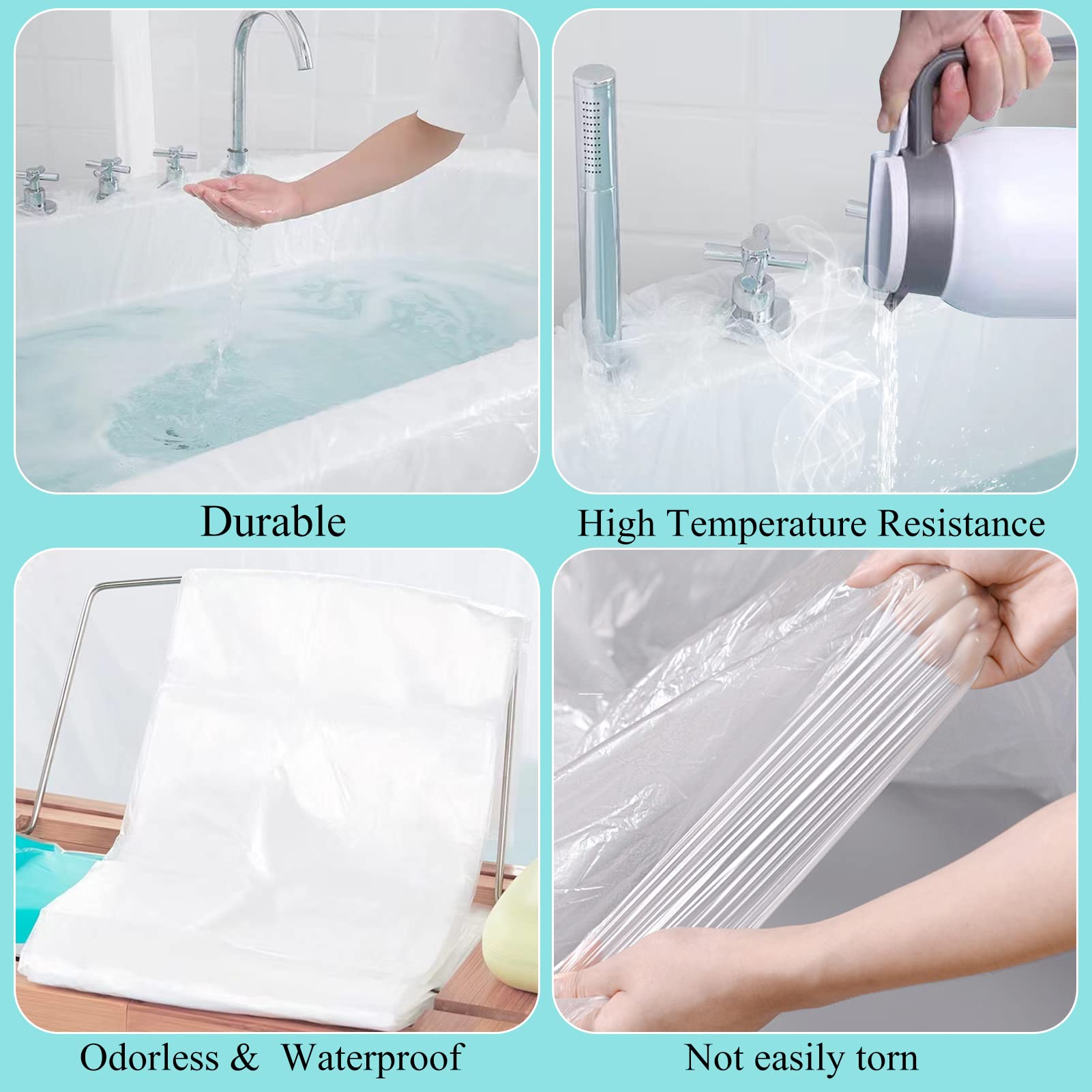 Snapklik.com : GXF 5 Pack Disposable Bathtub Cover Liner, 126x47 Duo ...