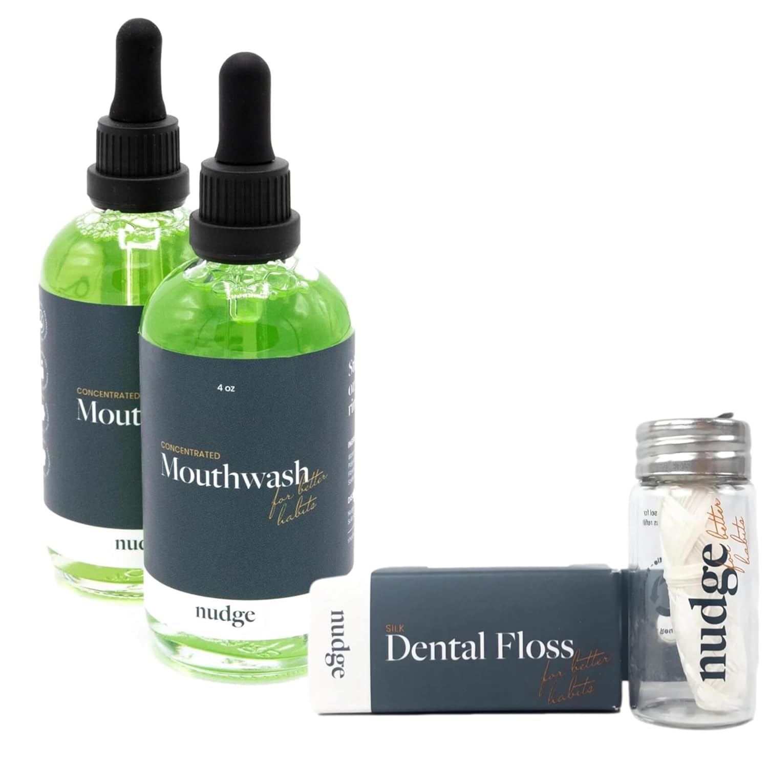 Amazon.com : Nudge Silk Floss + Nudge Alcohol Free Mouthwash ...