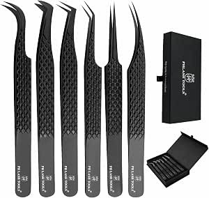 Amazon.com : PHLASH TOOLS Pack of 6 Eyelash Extension Tweezers set ...