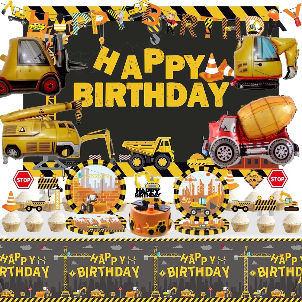 Amazon.com: Construction Birthday Party Supplies, Dump Truck Party ...