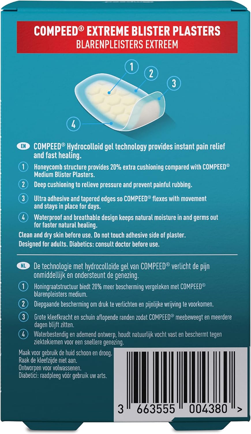 Compeed Extreme Blister Plasters, 6 Hydrocolloid Plasters, Foot ...