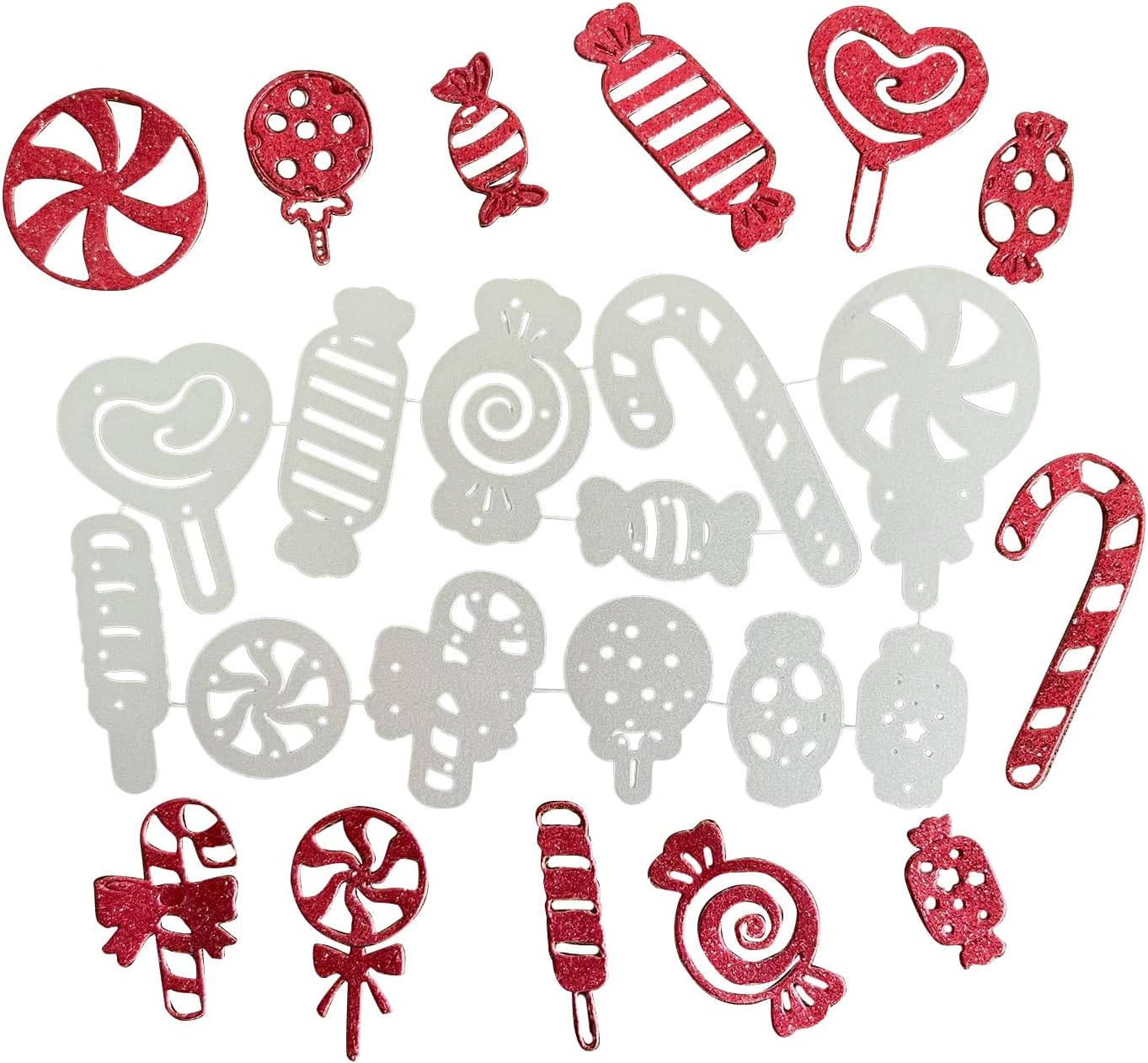 Amazon.com: Birthday Candy Cane Christmas Cane Metal Die Cut Candy ...