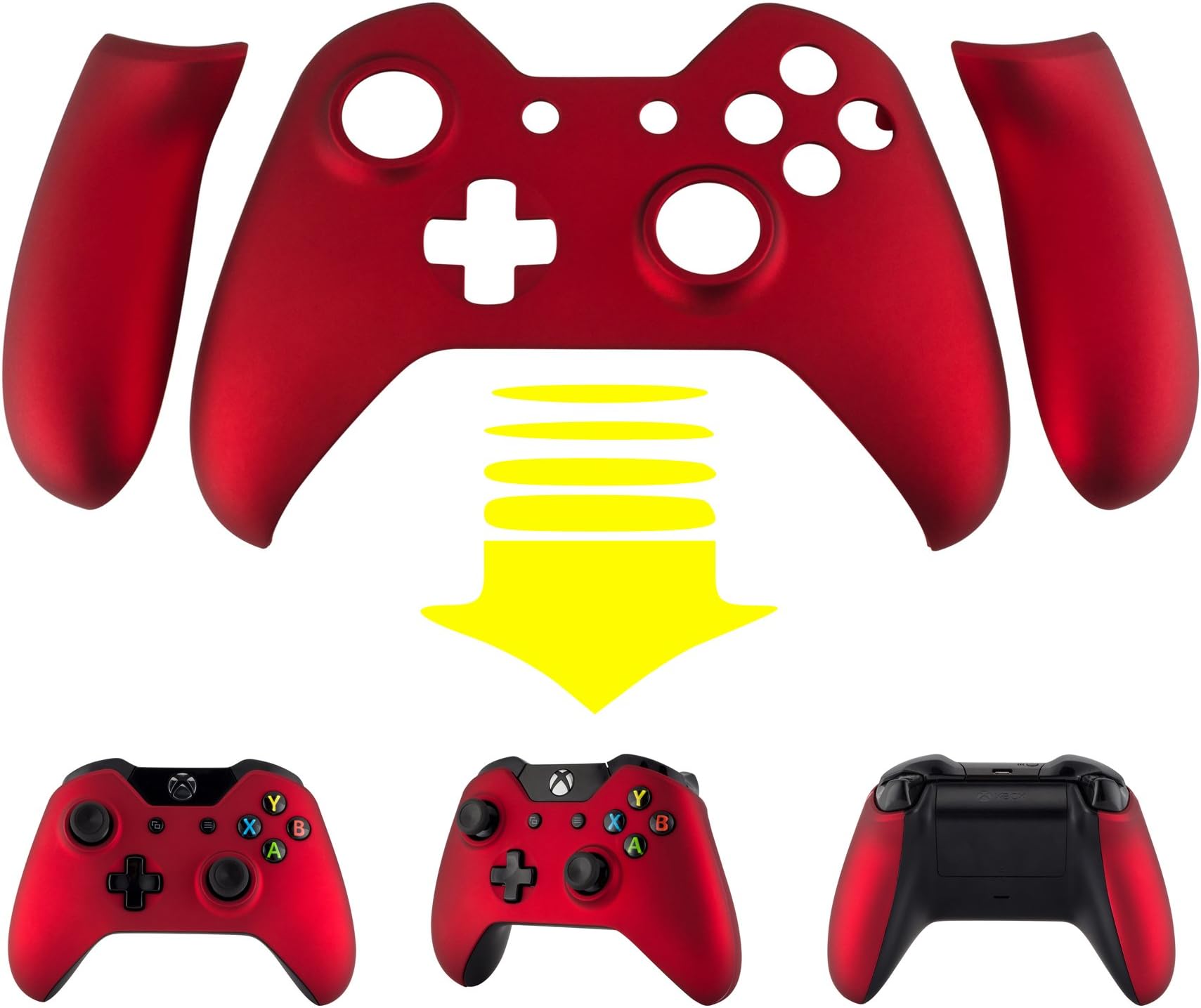 eXtremeRate Red Soft Touch Front Housing Shell Faceplate Replacement ...