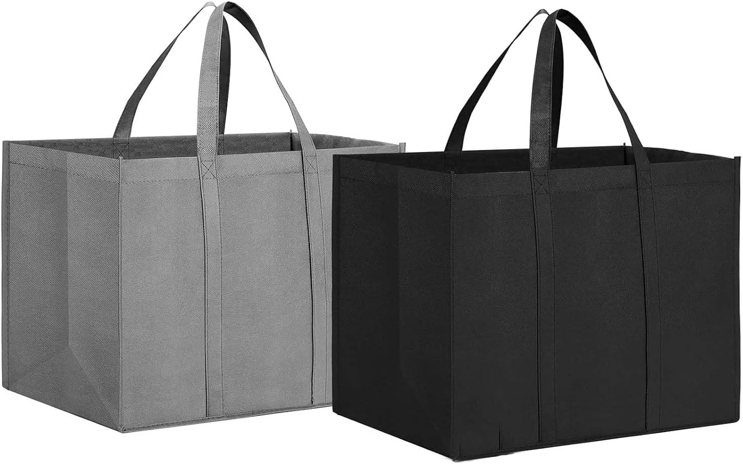 ZISHAN 2 Pack Reusable Shopping Bags, Black Shopper Bag Reusable ...