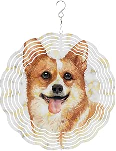 Amazon.com: Wind Spinner Funny Dog Marble Abstract Golden Crack Metal ...