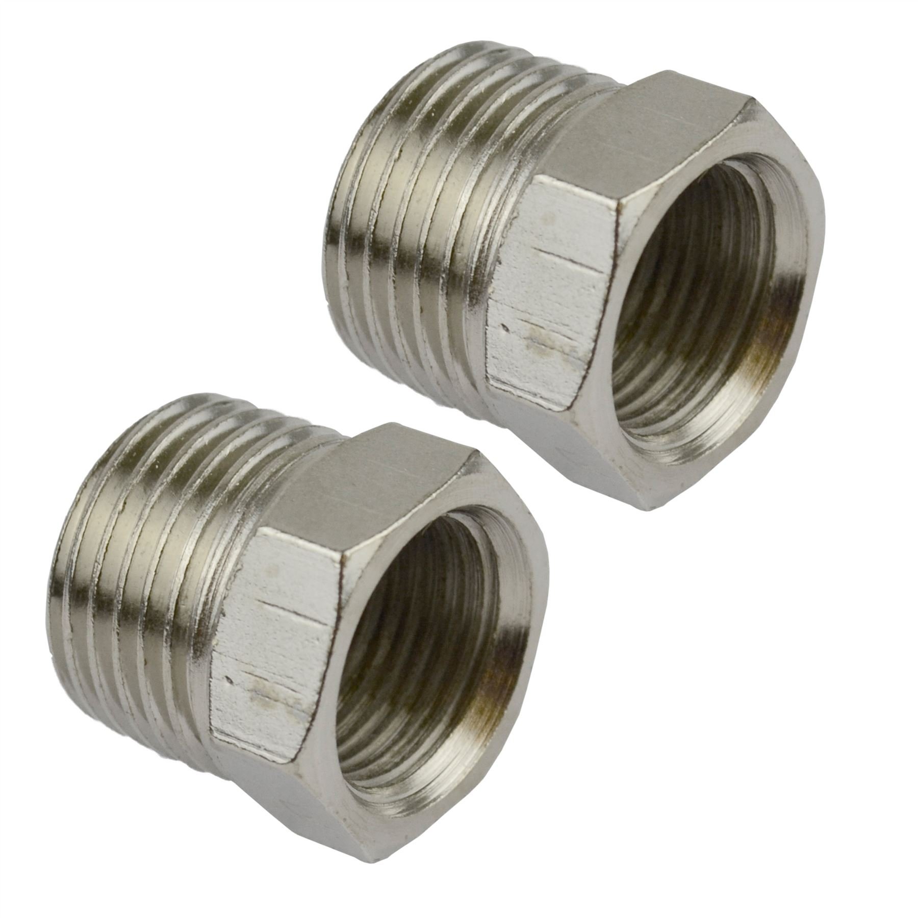 1/2" BSP Male to 3/8" BSP Female Threaded Adapter Hex Bush 2 Pack FT066 ...