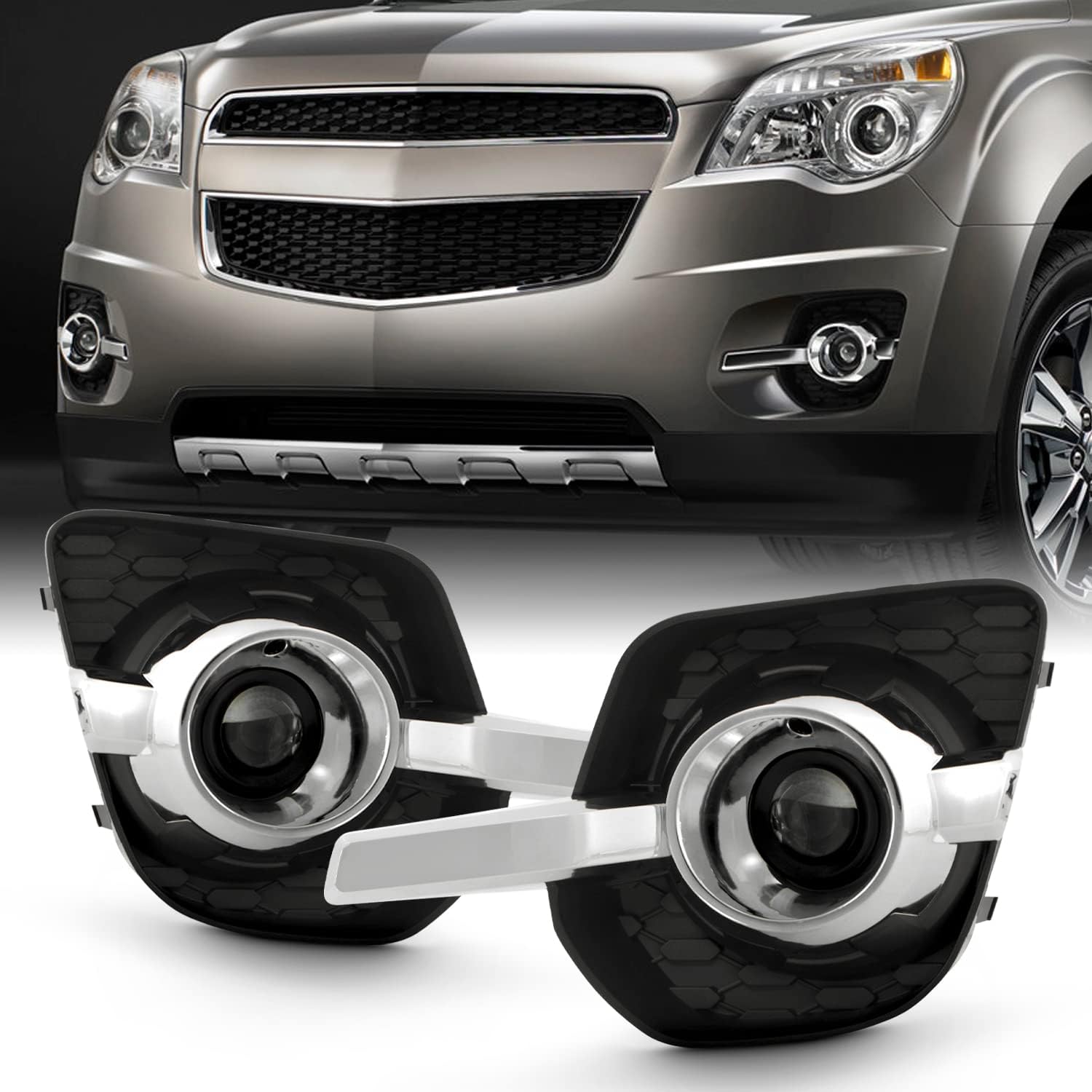 Amazon.com: AKKON - Fits 2010-2016 Chevy Equinox Bumper Chrome Fog ...