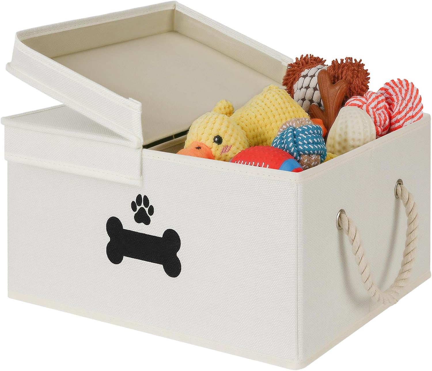 Amazon.com: GreenPetopia Dog Toy Basket with Double-Open Lid, Divided ...