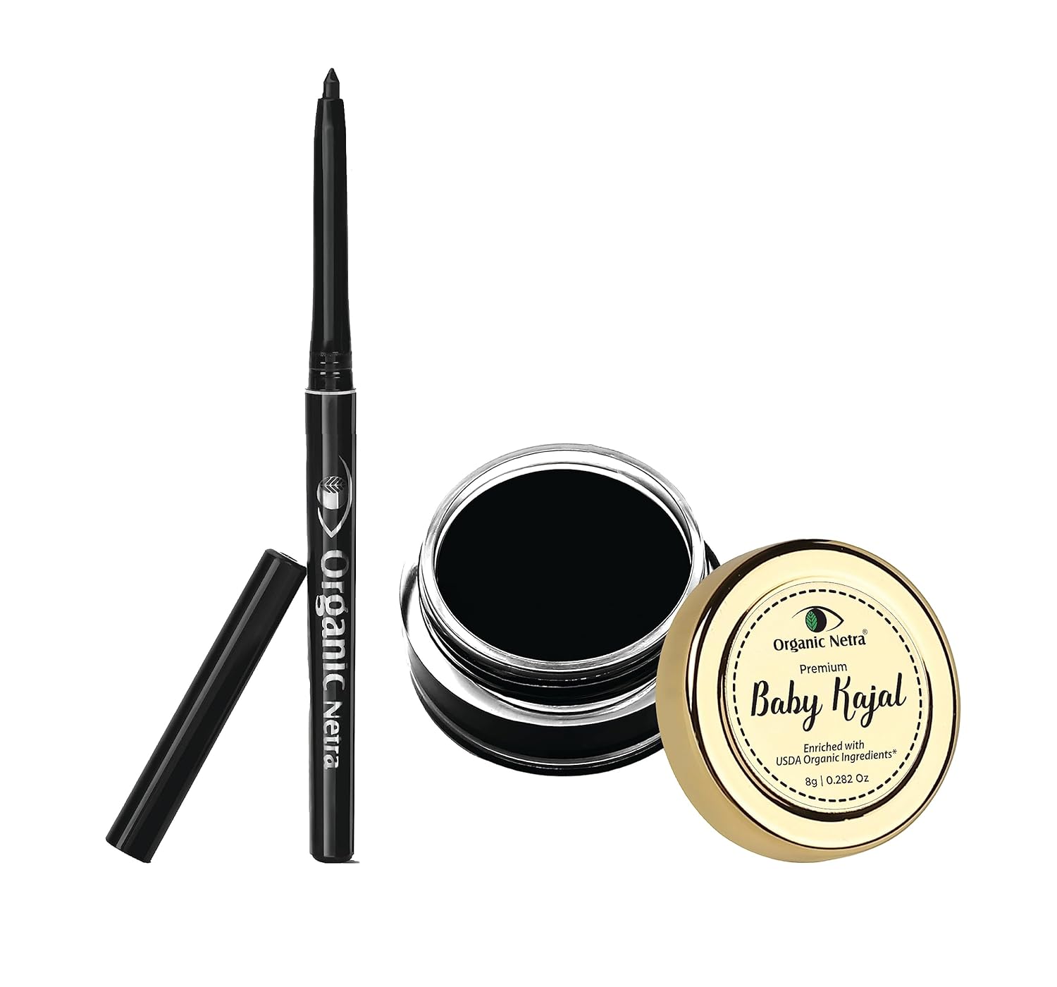 Organic Netra Baby Kajal With No Harmful Chemicals (8g) & Organic Netra ...