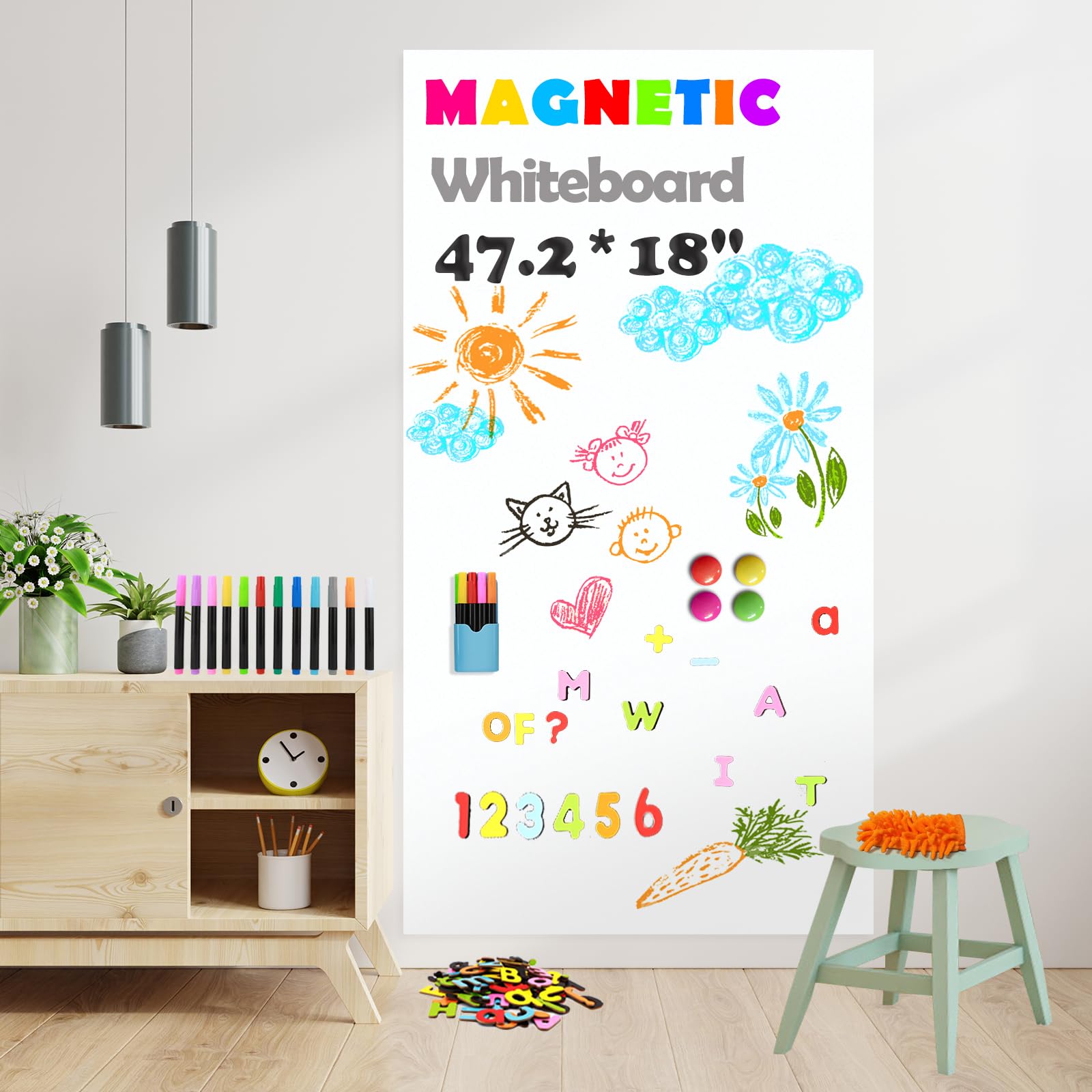 Snapklik.com : Magnetic Whiteboard Contact Paper For Wall,47.2" X 18 ...