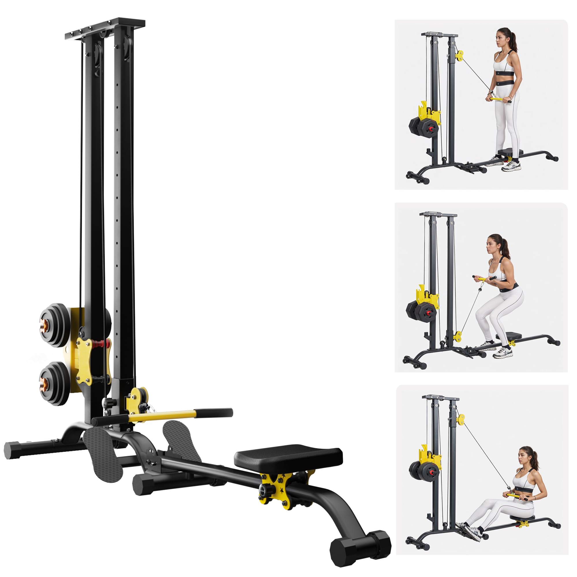 Snapklik.com : Soges Foldable LAT Pull Down Machines & Rowing Machine ...
