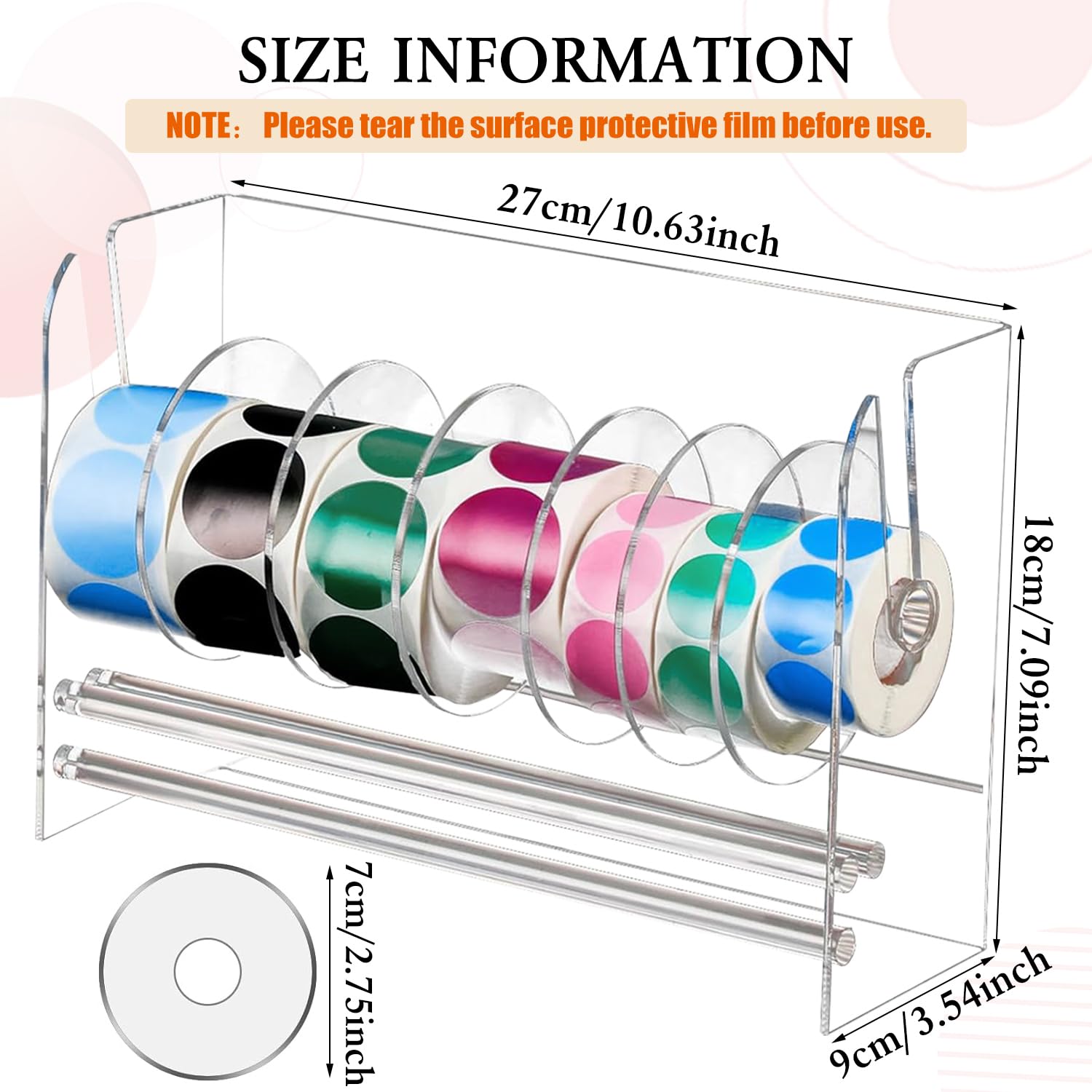 Snapklik.com : Adjustable Label Dispenser Acrylic Sticker Roll ...